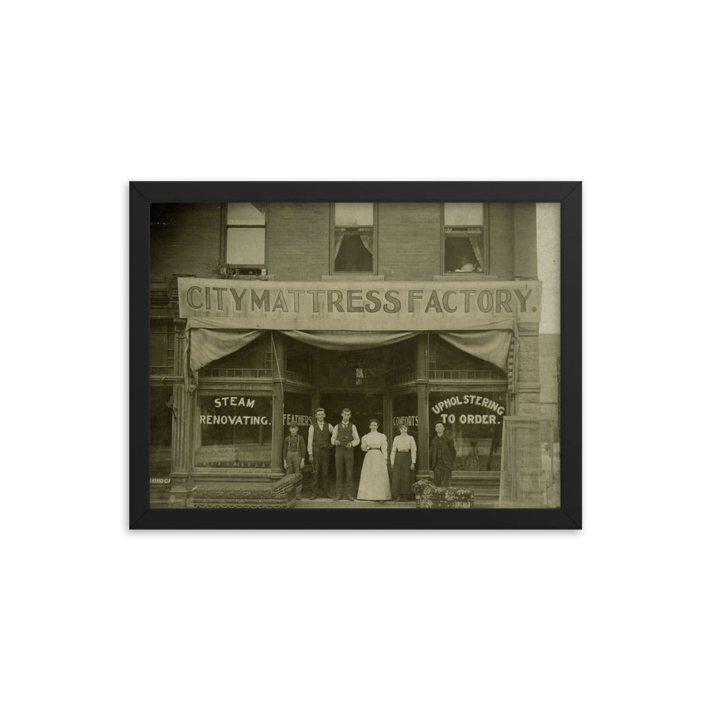 Framed poster - City Mattress Factory in 1898. – The Salt Lake Tribune